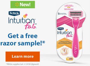 FREE Schick Intuition FAB Razor - CanadaFreebies.ca